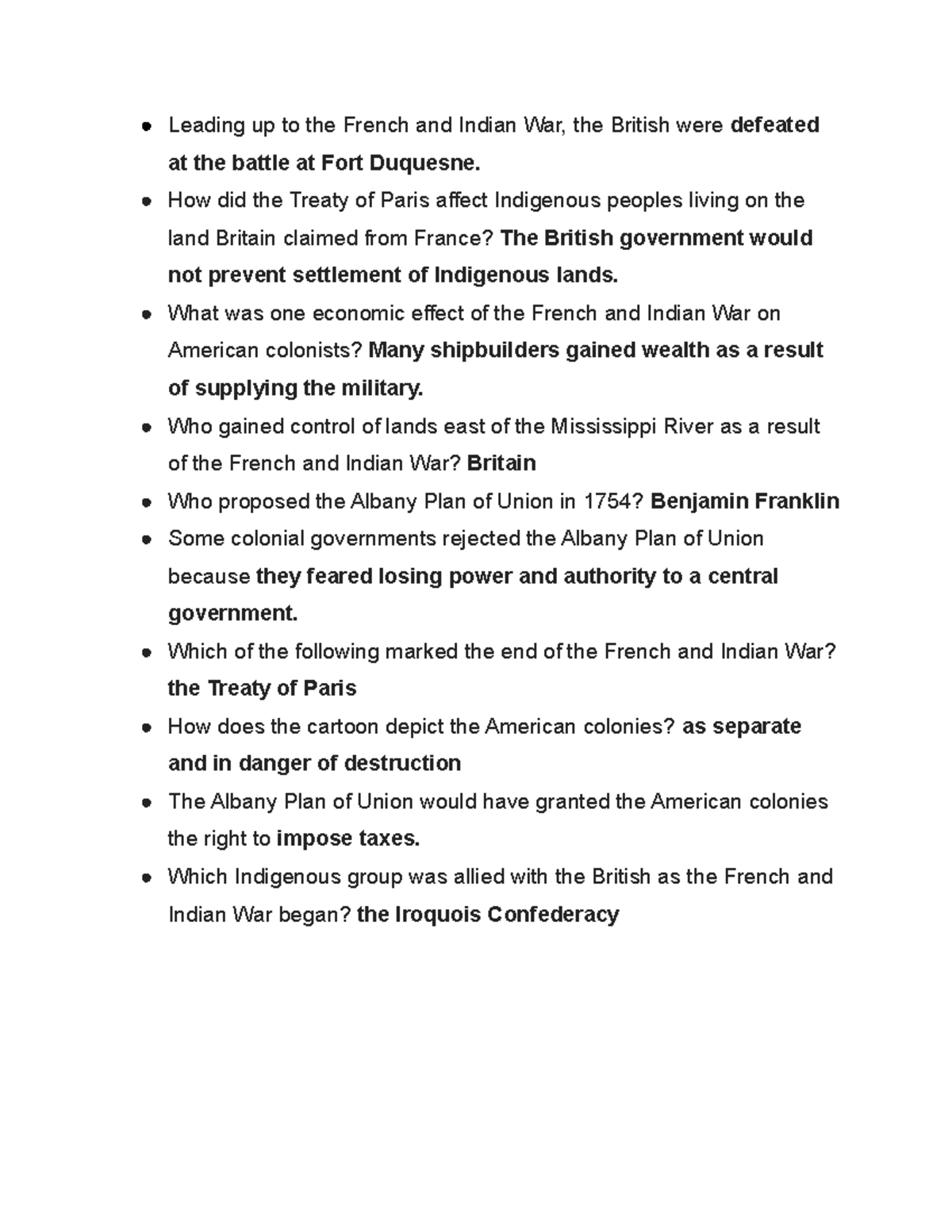 The French and Indian War - How did the Treaty of Paris affect ...