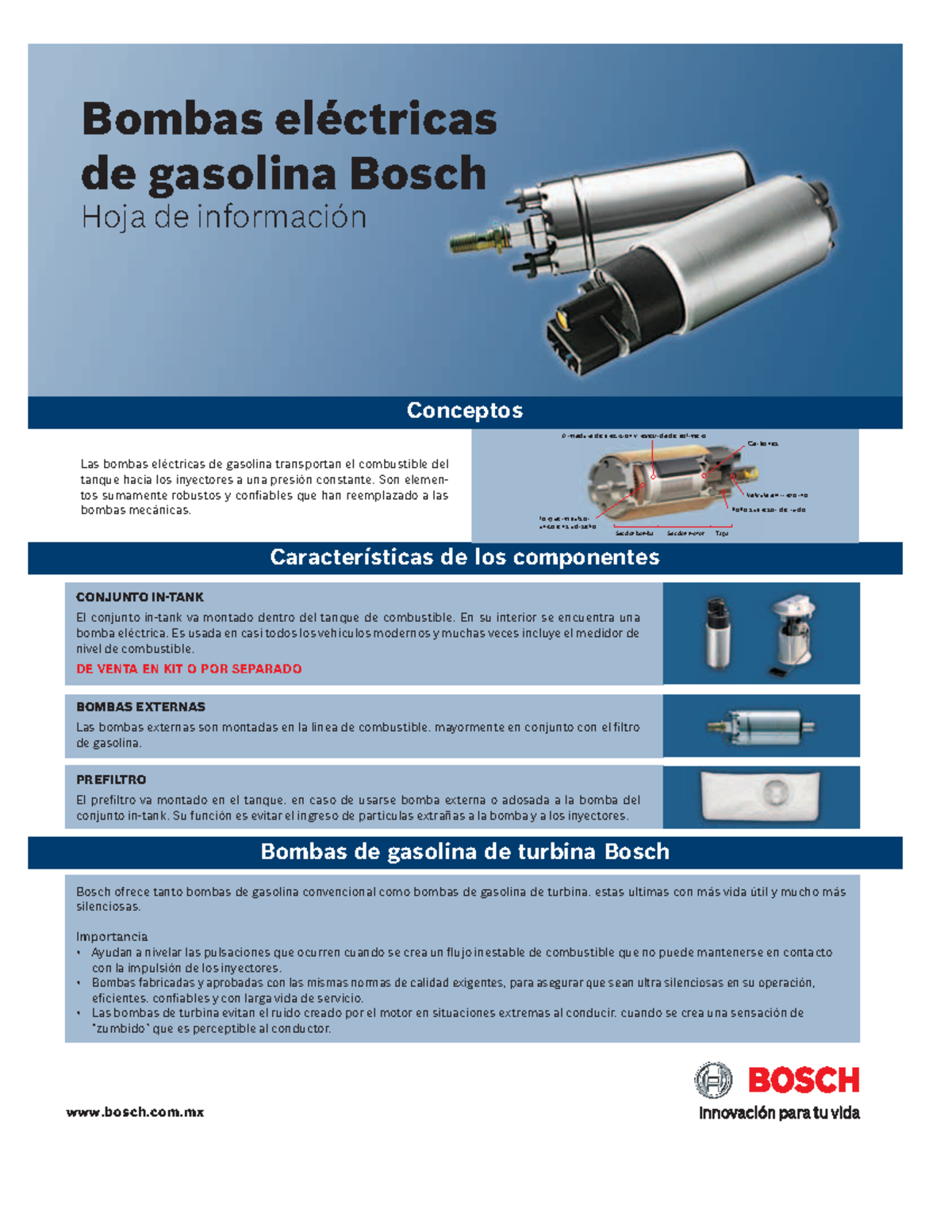 Bombas de gasolina bosch - Las bombas eléctricas de gasolina transportan el combustible del ...