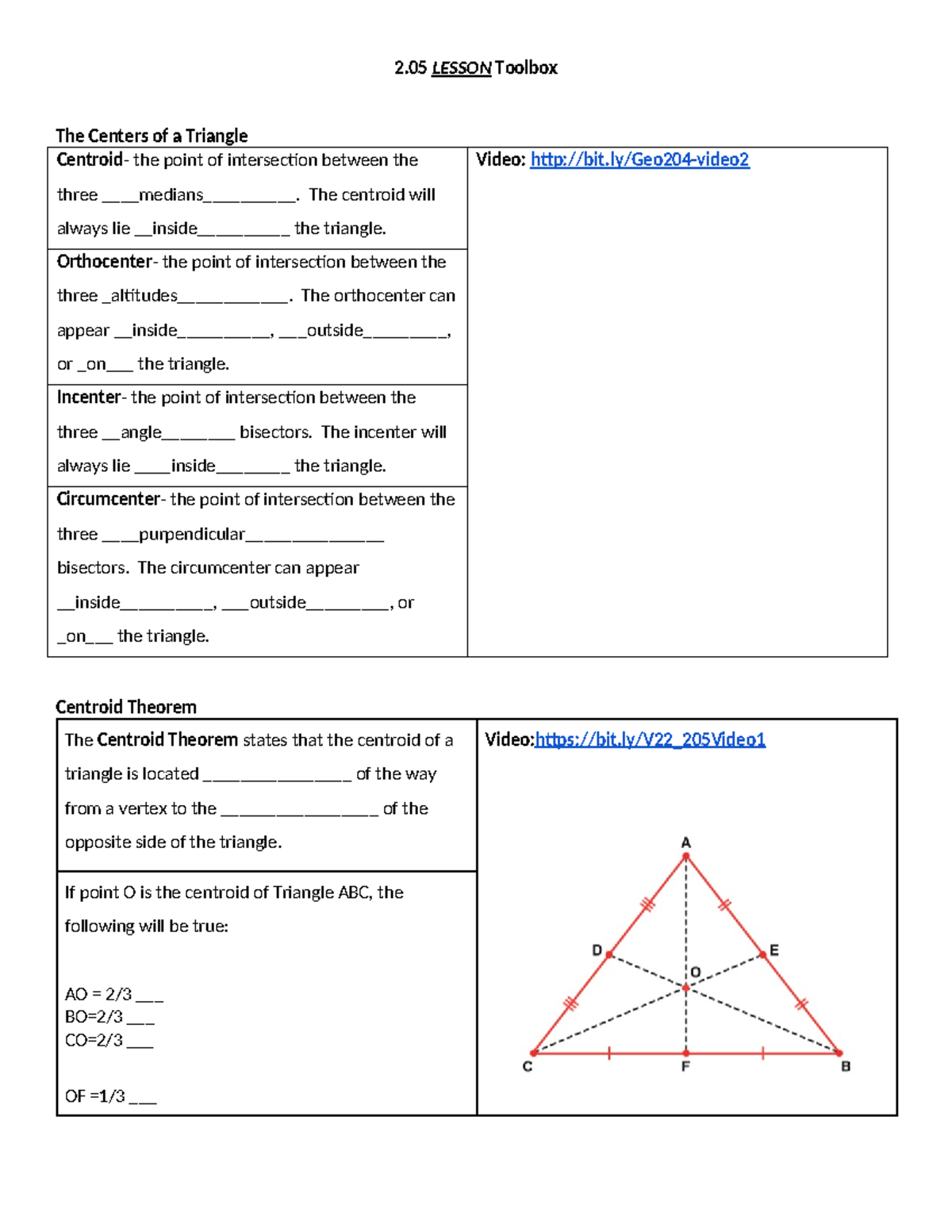 Copy of V22 205 lesson toolbox - 2 LESSON Toolbox The Centers of a ...