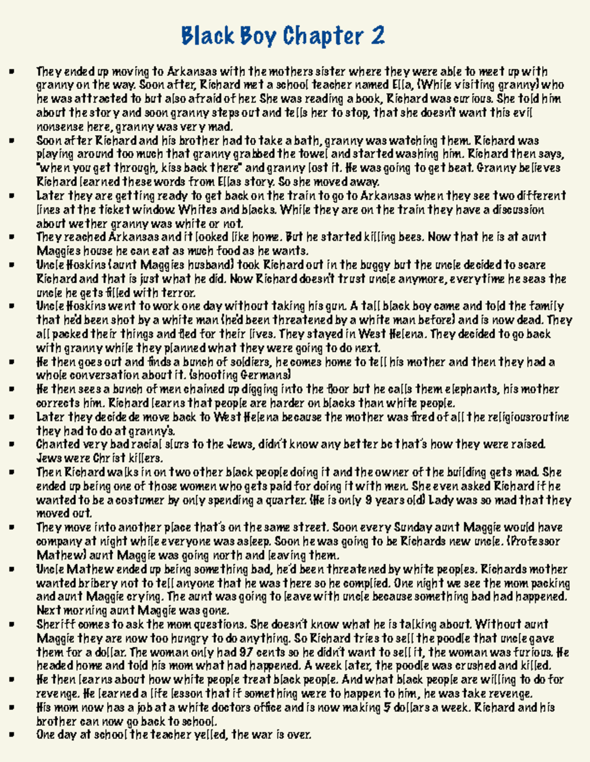 Black Boy chapter 2 - Black Boy Chapter 2 They ended up moving to ...