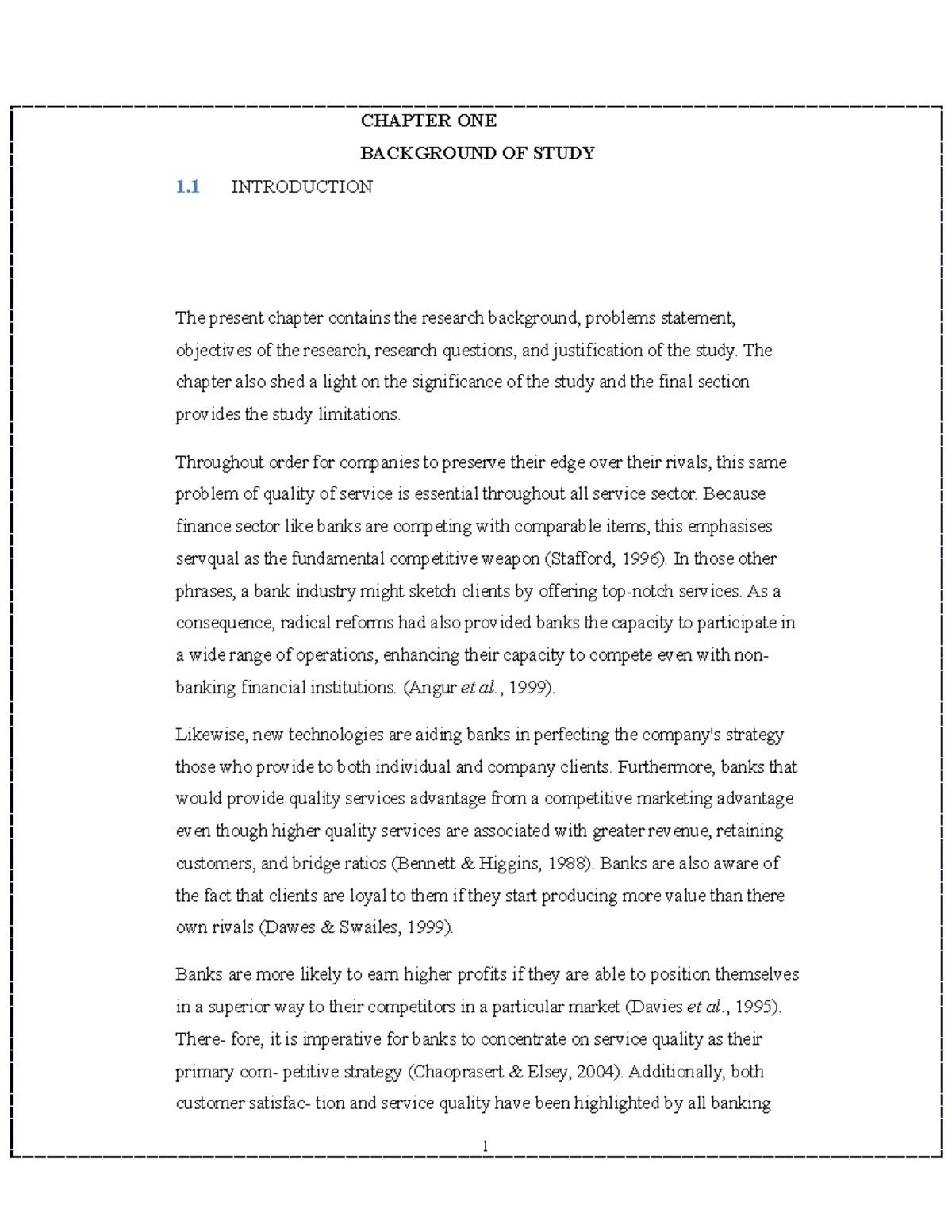 Literature Review 1 - CHAPTER ONE BACKGROUND OF STUDY 1 INTRODUCTION ...