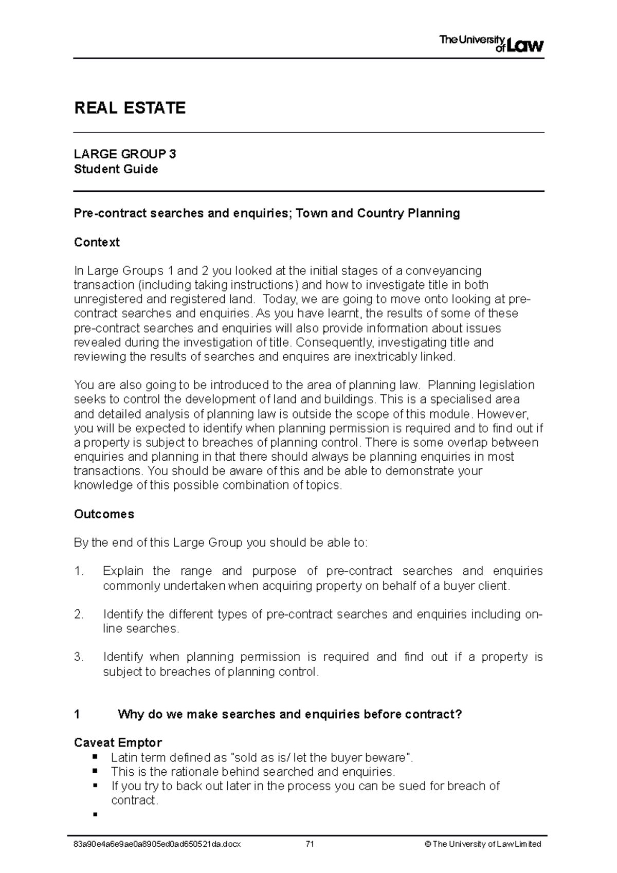 REAL Estate LG 3 - lecture notes - 1920 RE - Studocu