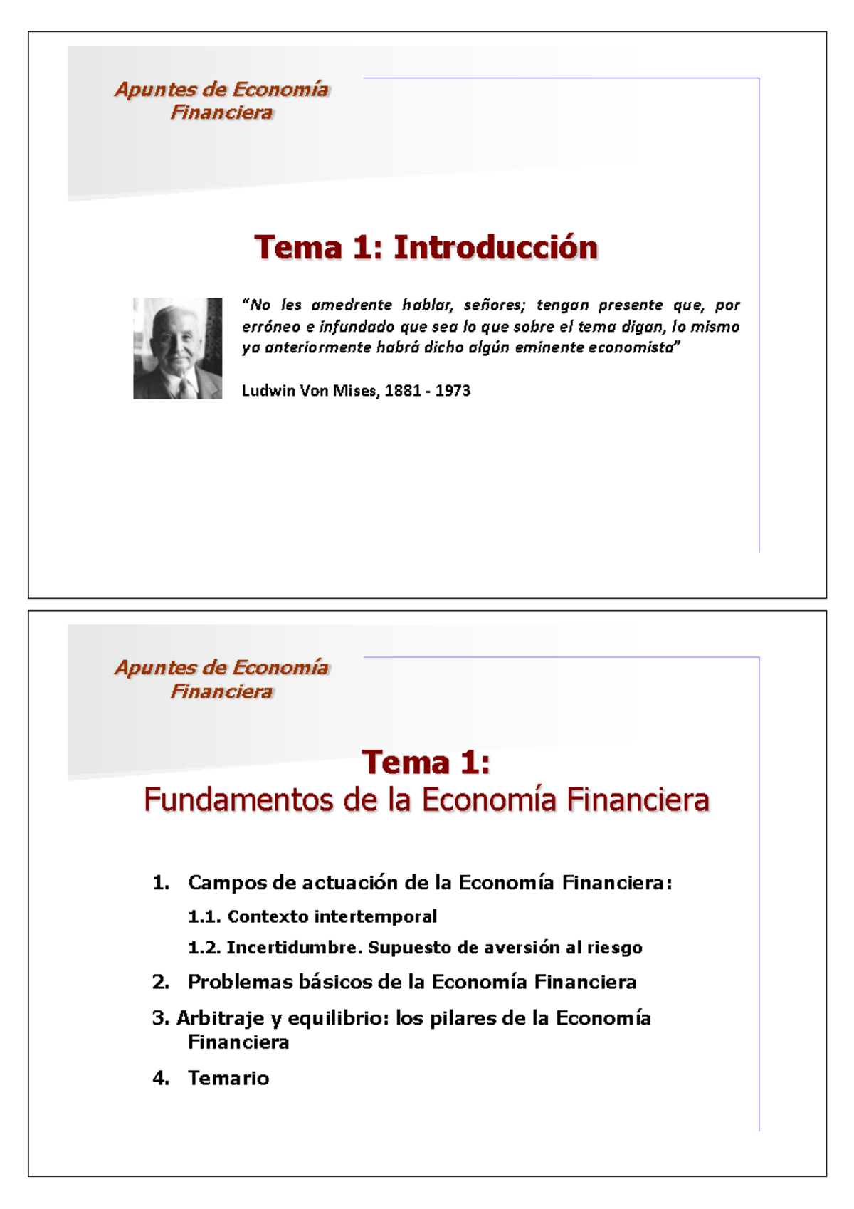 Tema 1 - Tema 1 Economia Financiera UA - Apuntes de Economía Financiera ...