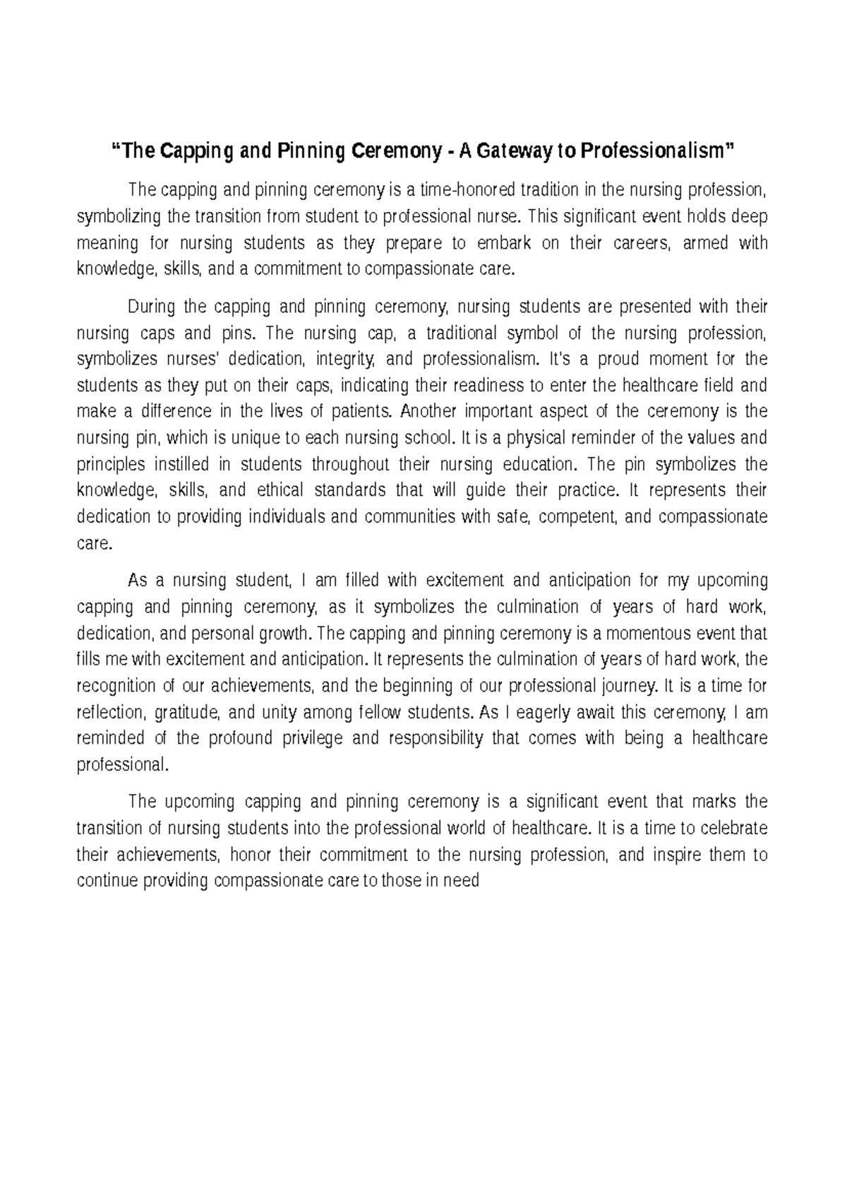 The Capping and Pinning Ceremony - This significant event holds deep ...