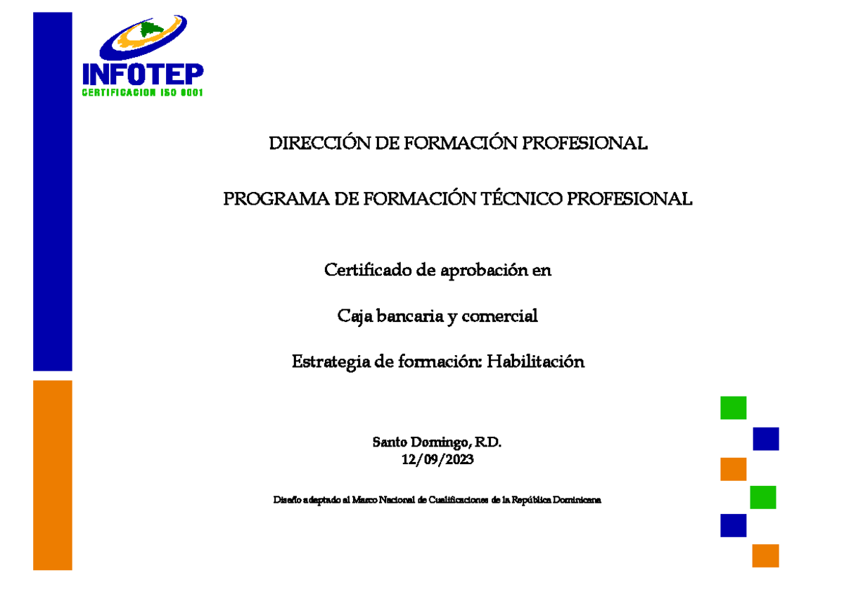 Caja Bancaria Comercial Practica 1 2024 Edwin Asencio - Certificado de ...