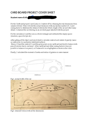 Cardboard Project Cover Sheet - CARDBOARD PROJECT COVER SHEET Student ...