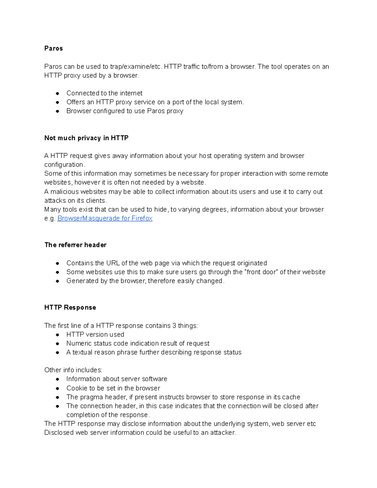 2. HTTP Basics - Lecture notes 5-7 - Paros Paros can be used to trap ...