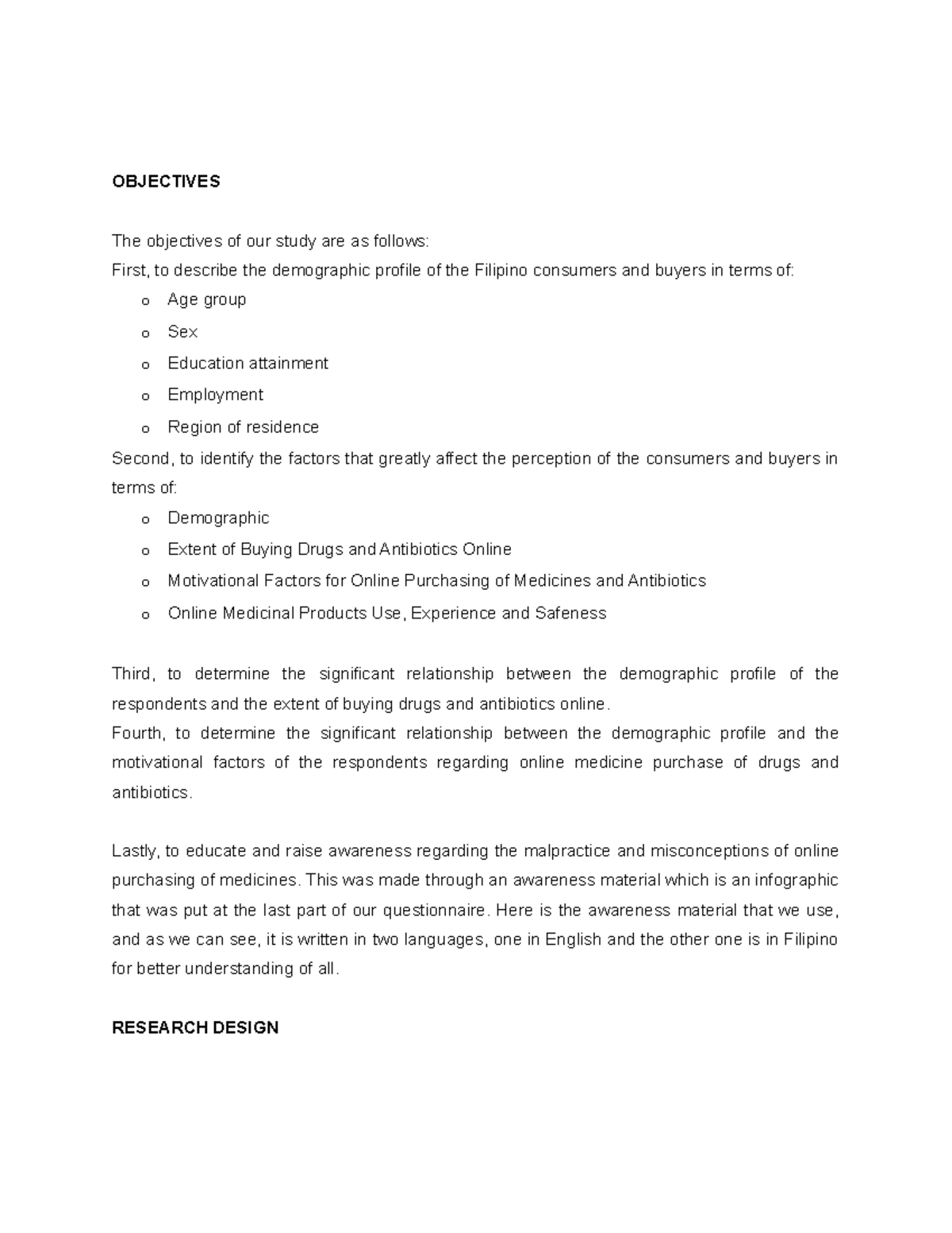 KY PART Colloqium Script - OBJECTIVES The objectives of our study are ...