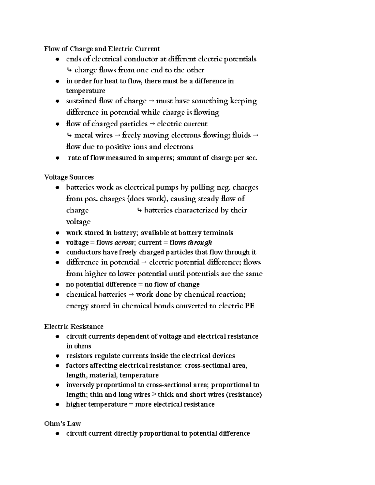 Chapter 23 Electric Current - Flow of Charge and Electric Current ends ...