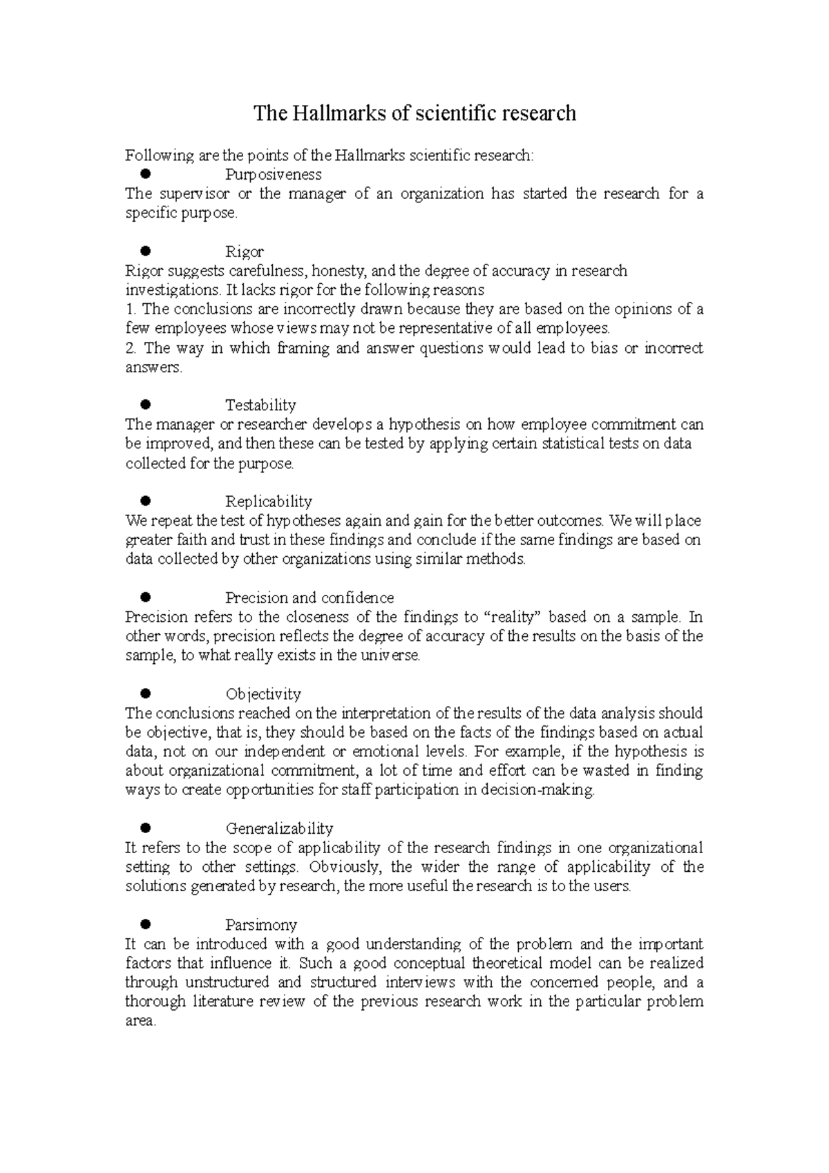 The Hallmarks of scientific research - The Hallmarks of scientific ...