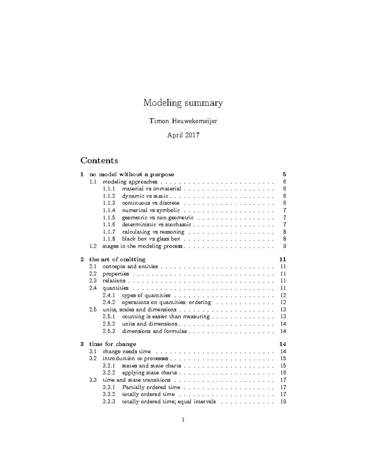 Modeling summary - Samenvatting Modelleren - Modeling summary Timon ...