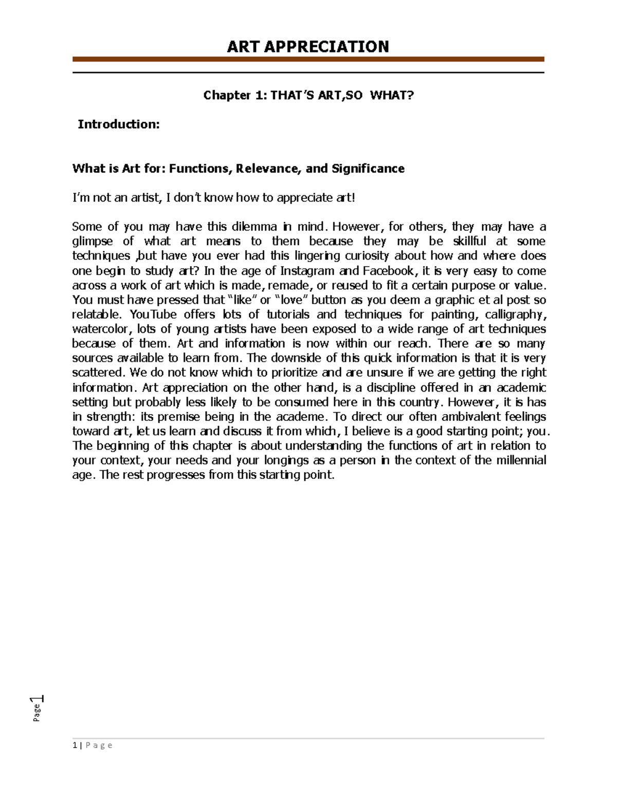 534307980-Art-Appreciation - Page 1 Chapter 1: THAT’S ART,SO WHAT ...