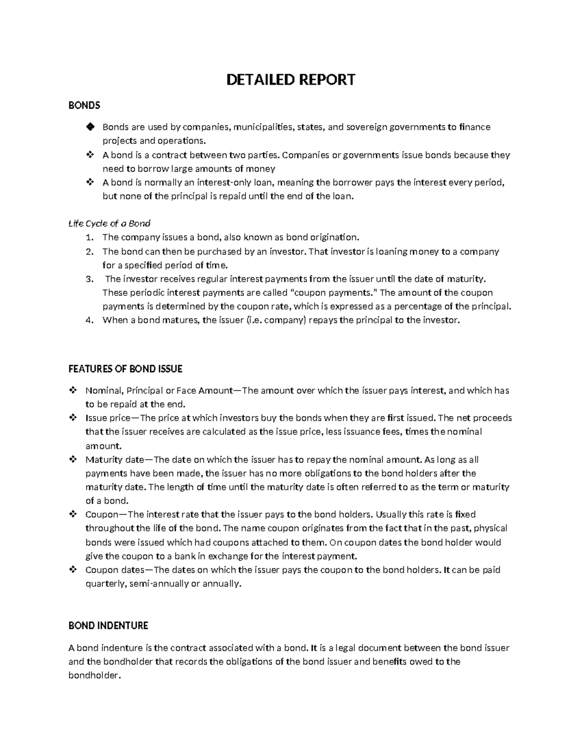 Bonds - A bond is a contract between two parties. Companies or ...