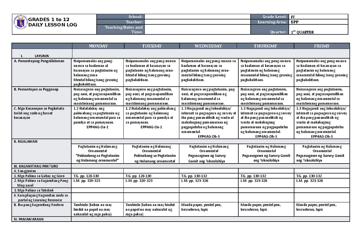 DLL EPP 4 Q1 W1 - it's amazing and good quality - GRADES 1 to 12 DAILY ...