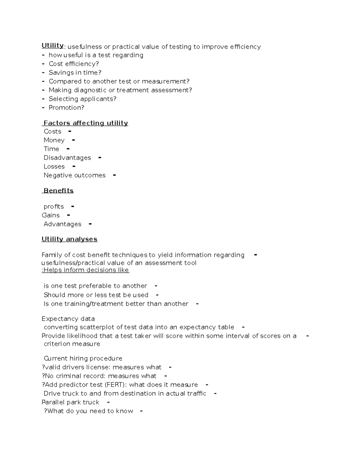 Utility - Lecture notes 3 - Utility : usefulness or practical value of ...
