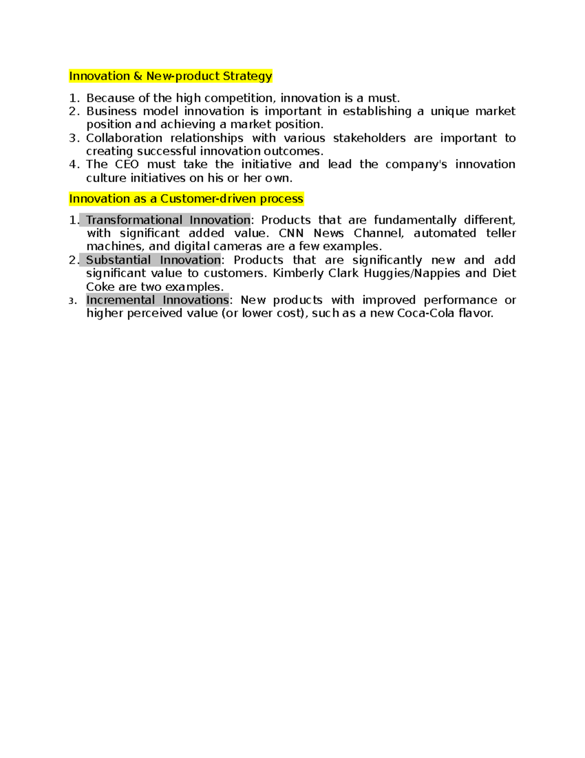 MKT 430. Chapter 8 - Innovation & New-product Strategy Because of the ...