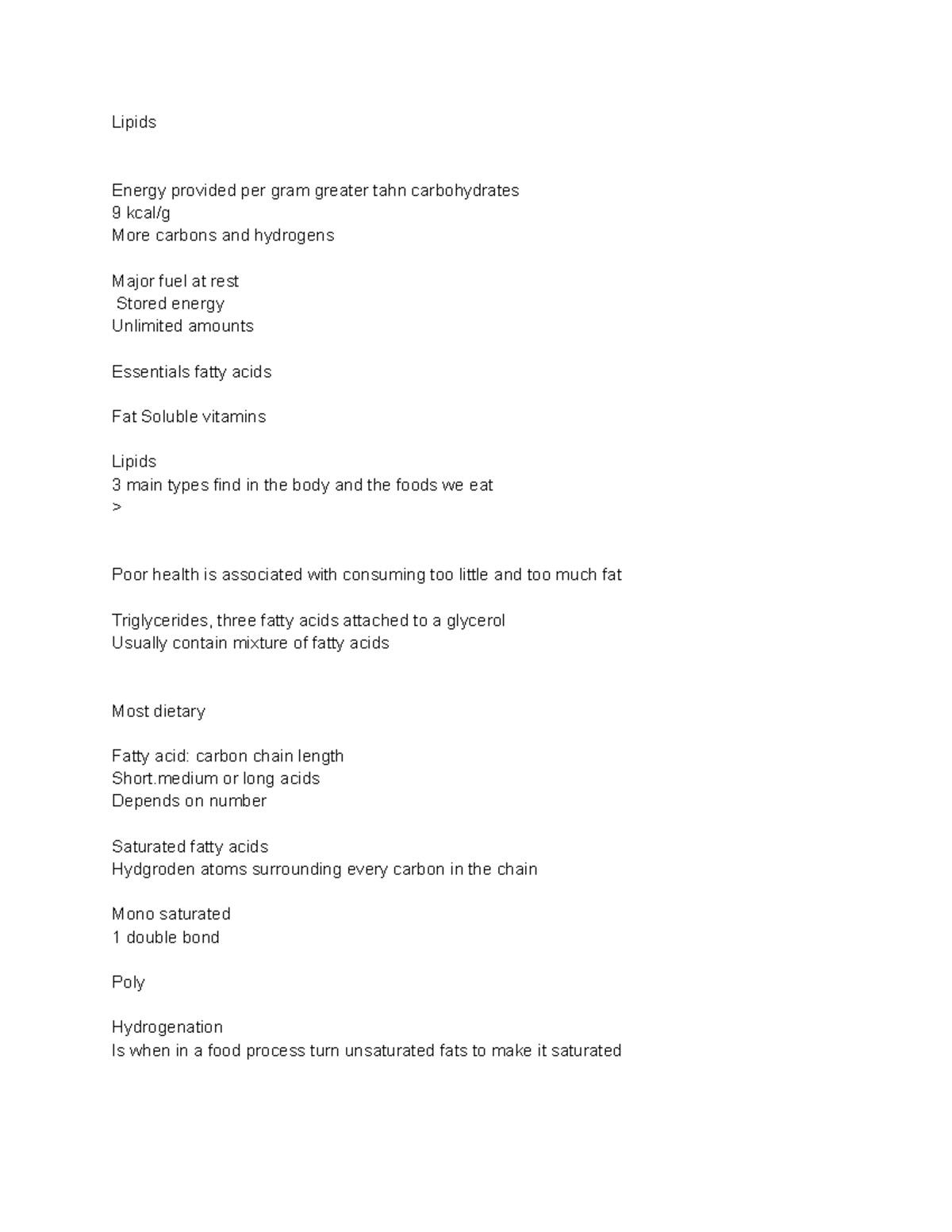 Lipids - Lipids Energy provided per gram greater tahn carbohydrates 9 ...