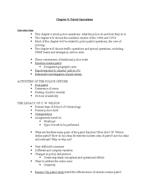 Chapter 5 Power Point - Notes - Chapter 5: The Police Role and Police ...