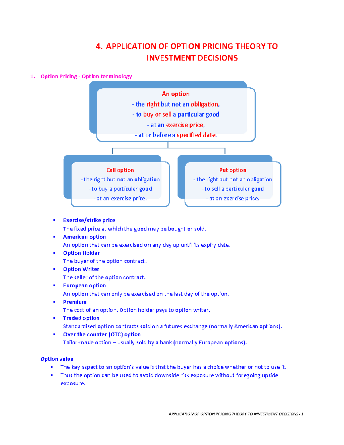 4. Application of option pricing theory to investment decisions-2 - 4 ...