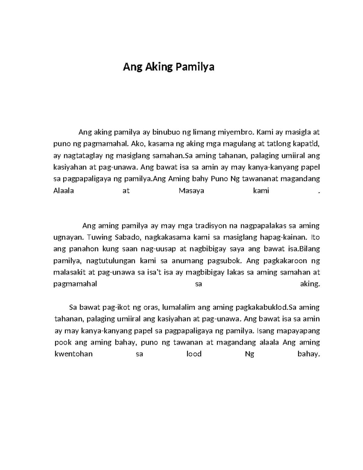 Ang Aking Pamil-WPS Office - Ang Aking Pamilya Ang aking pamilya ay ...