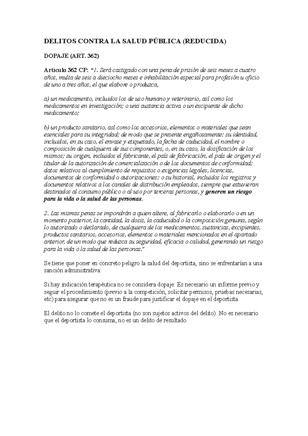 Delitos Contra La Salud Pública Delitos Contra La Salud PÚblica