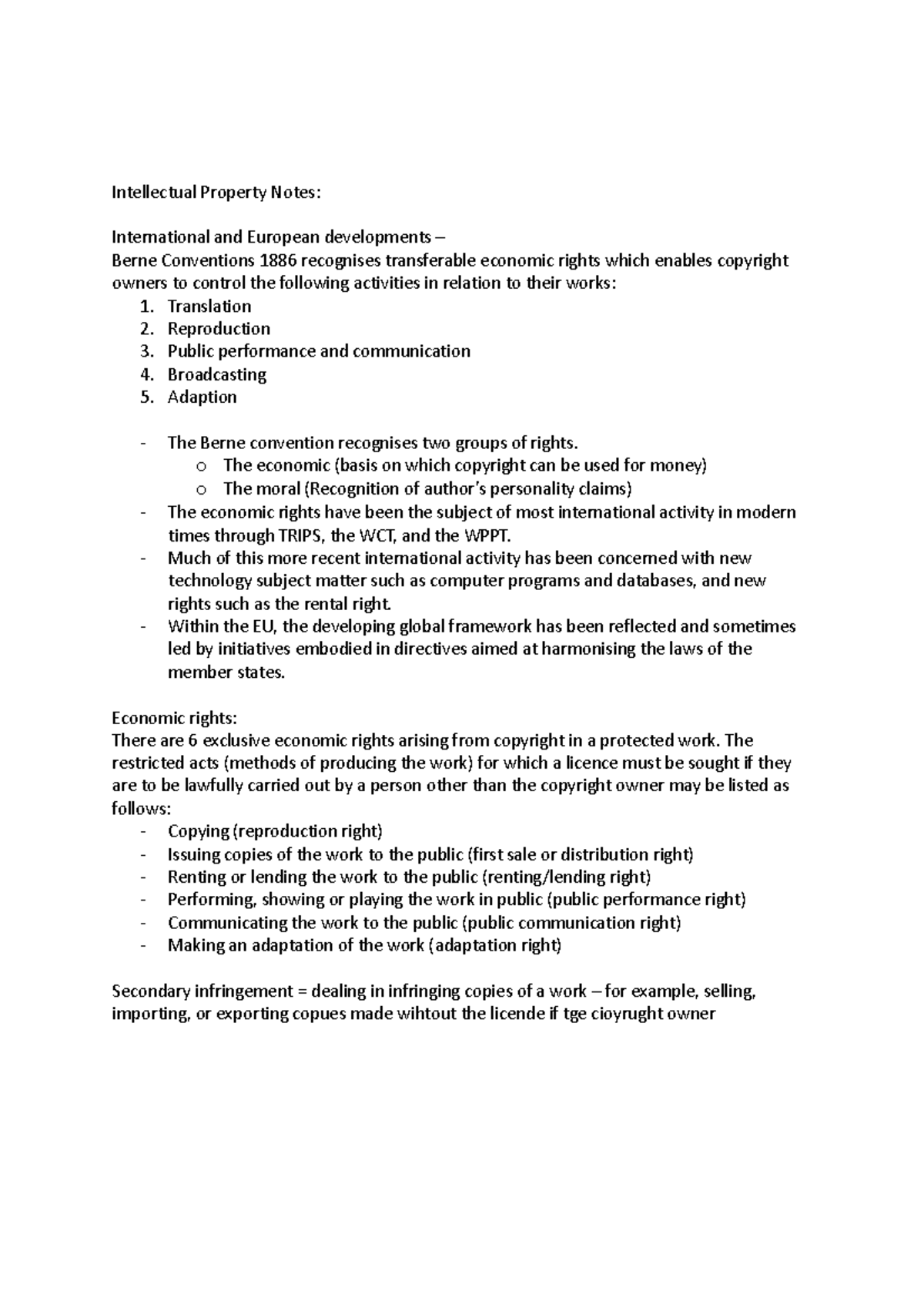 Intellectual Property Notes - Intellectual Property Notes ...