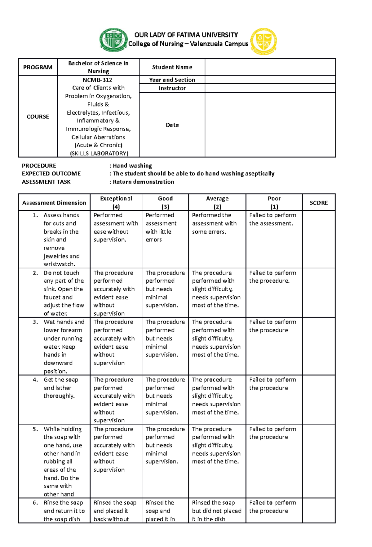 OR Retdem - Helpful and knowledgable - OUR LADY OF FATIMA UNIVERSITY ...
