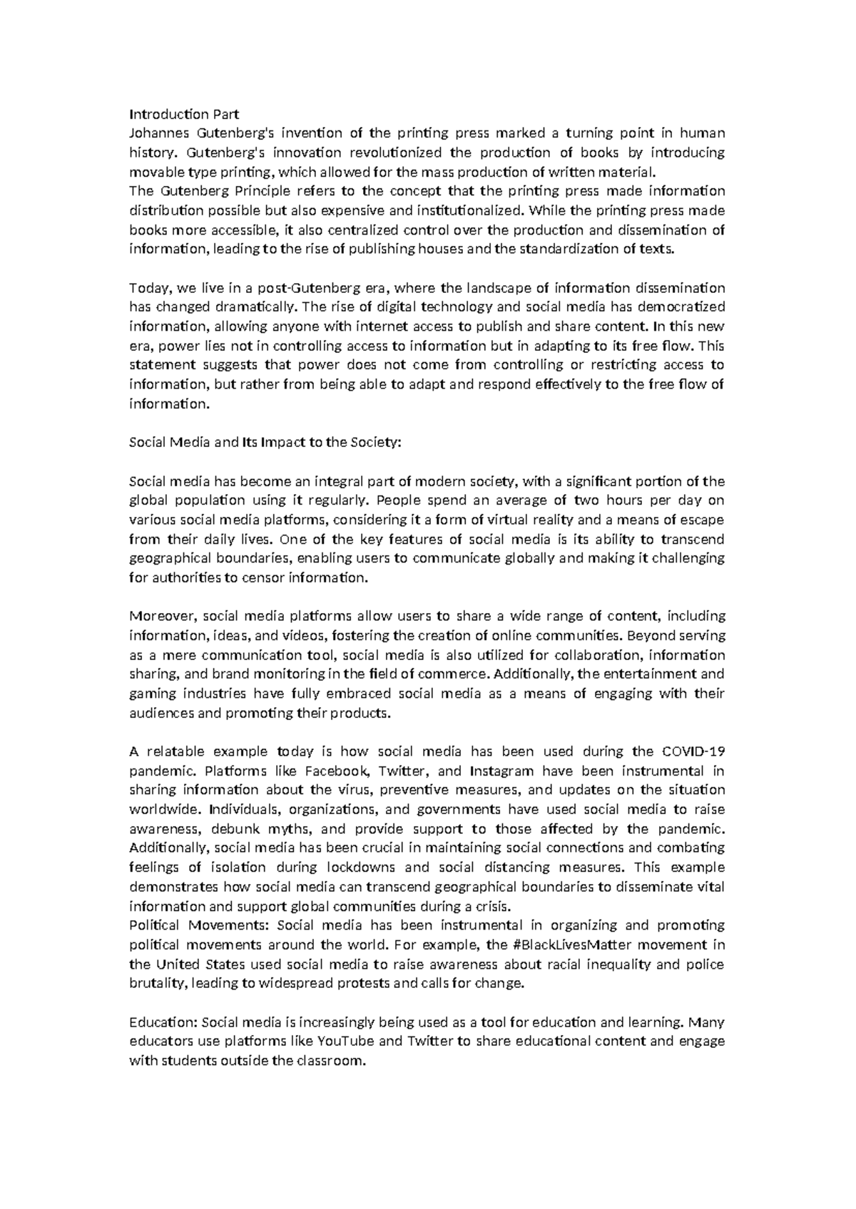 STS Chapter 12 explanation guide - Introduction Part Johannes Gutenberg ...