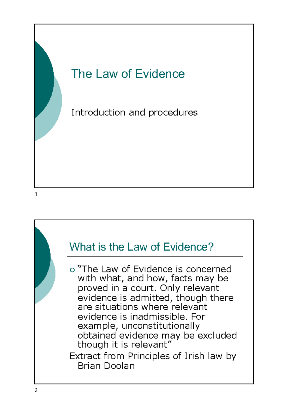 Week 15- The Law of Evidence [Compatibility Mode] - The Law of Evidence ...