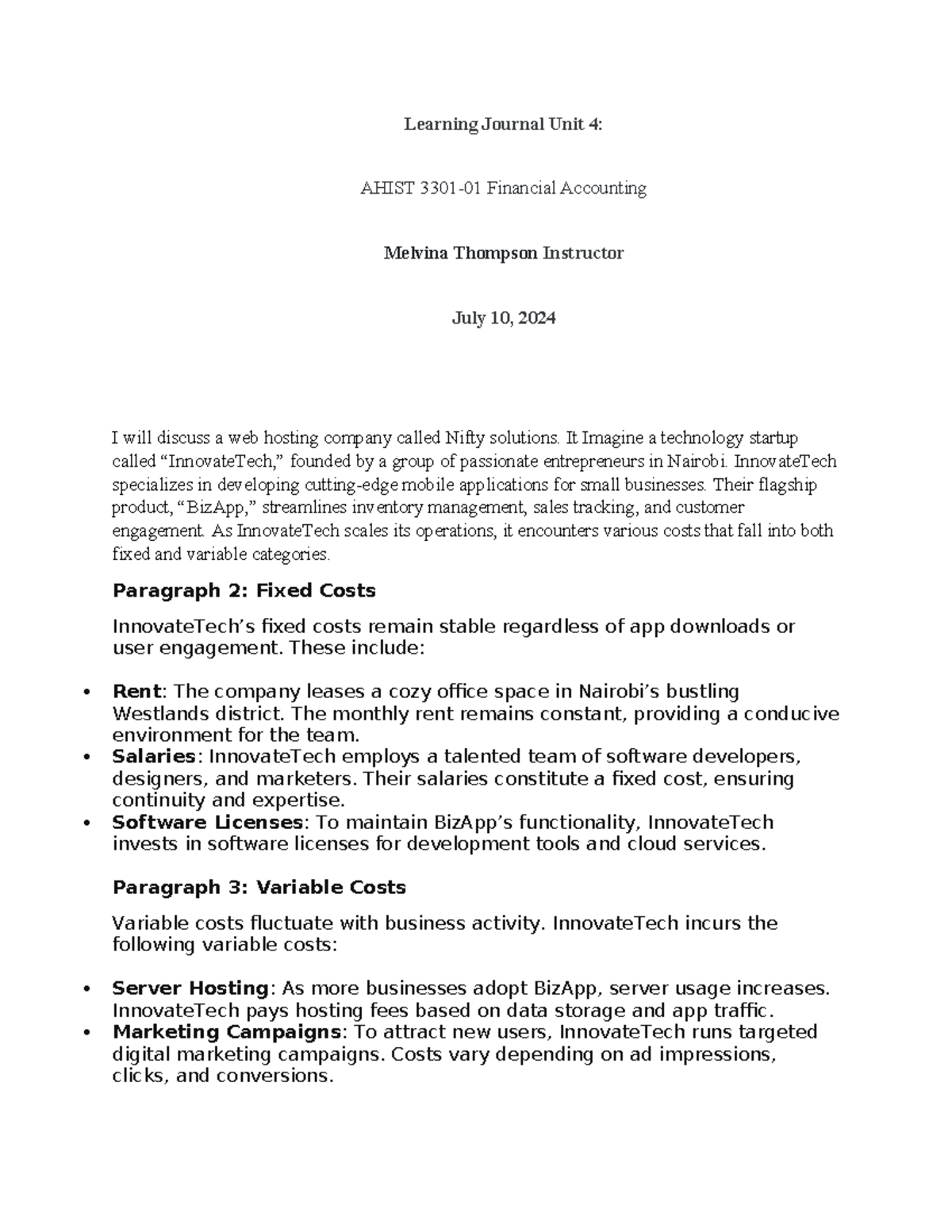 Learning Journal Unit -FA - Learning Journal Unit 4: AHIST 3301-01 ...