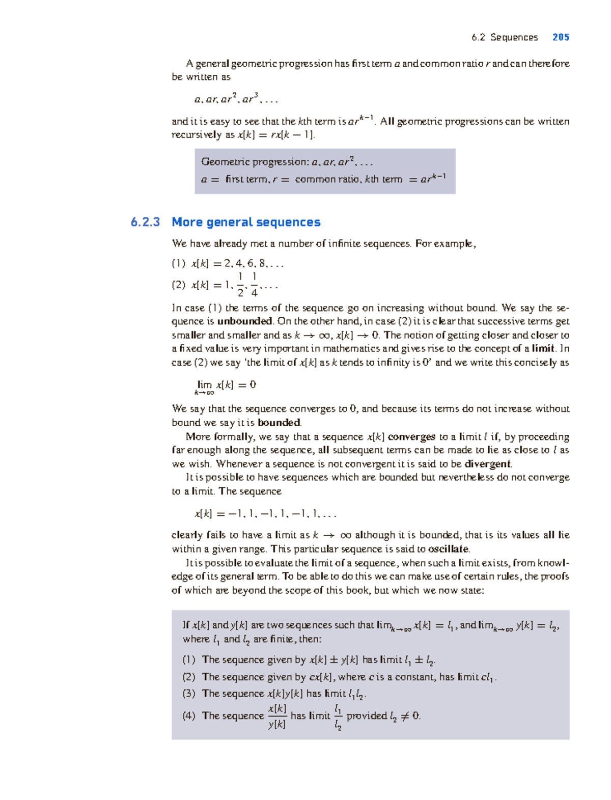 Engineering mathematics 5th 16 - 6 Sequences 205 A general geometric ...