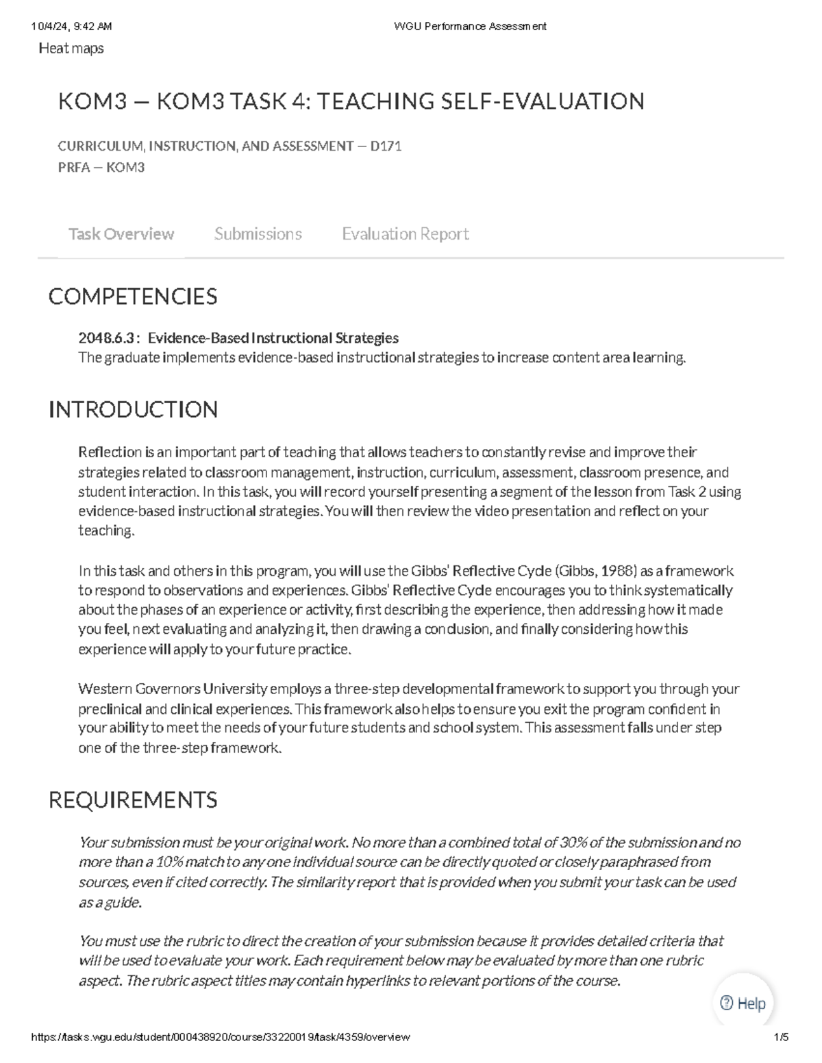 D171 Task 4 Instructions - Heat maps KOM3 — KOM3 TASK 4: TEACHING SELF ...