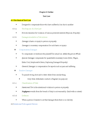 Chapter 1 law outline - chapter 1 Law and legal Reasoning Law ...