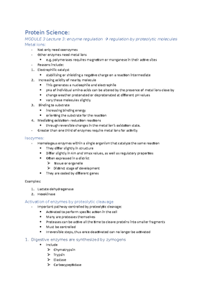 Protein Science, Module 4, lecture 1 - Protein Science: MODULE 4: Membranes, channels, receptors ...