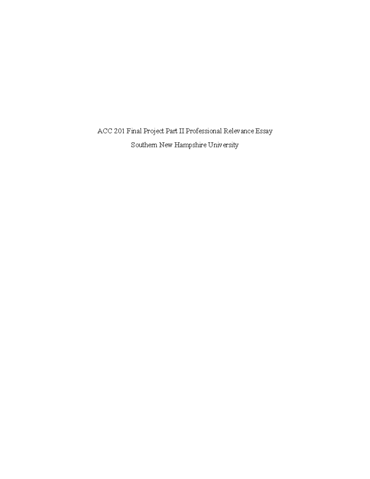 Final -ACC 201 - Grade: A - ACC 201 Final Project Part II Professional ...