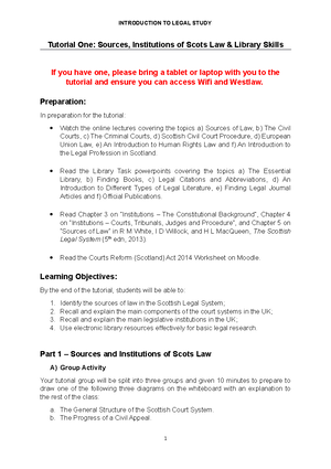 Tutorial 3 - Precedent - Introduction to Legal Study Tutorial Three ...