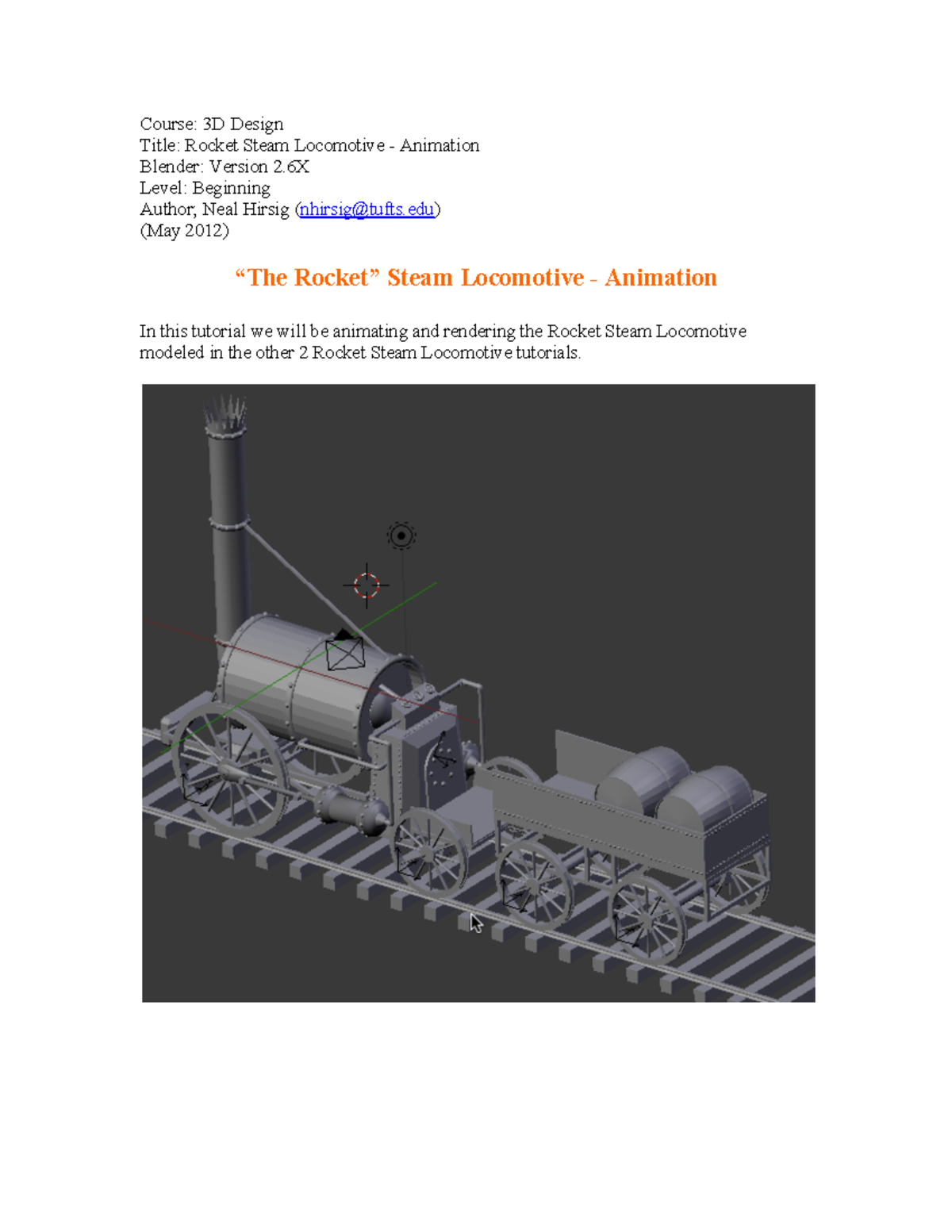 Práctica 6 Blender - Course: 3D Design Title: Rocket Steam Locomotive ...