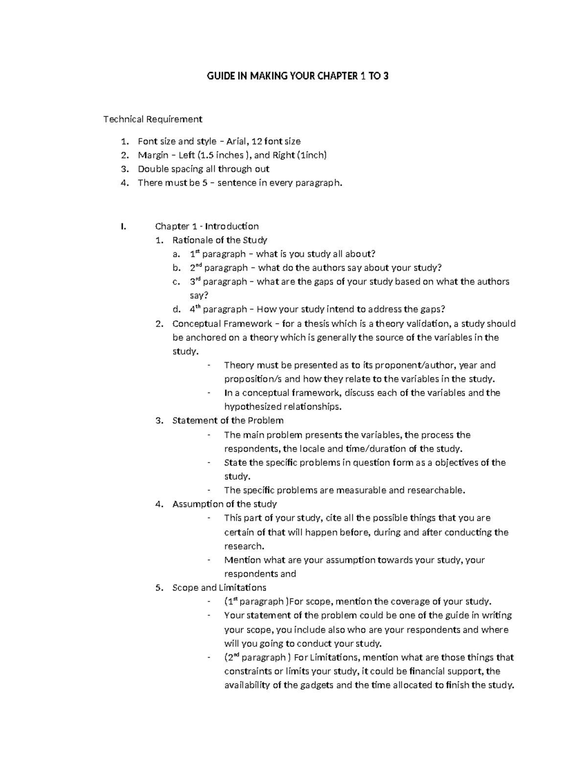 Guide IN Making Chapter 1 3 - GUIDE IN MAKING YOUR CHAPTER 1 TO 3 ...