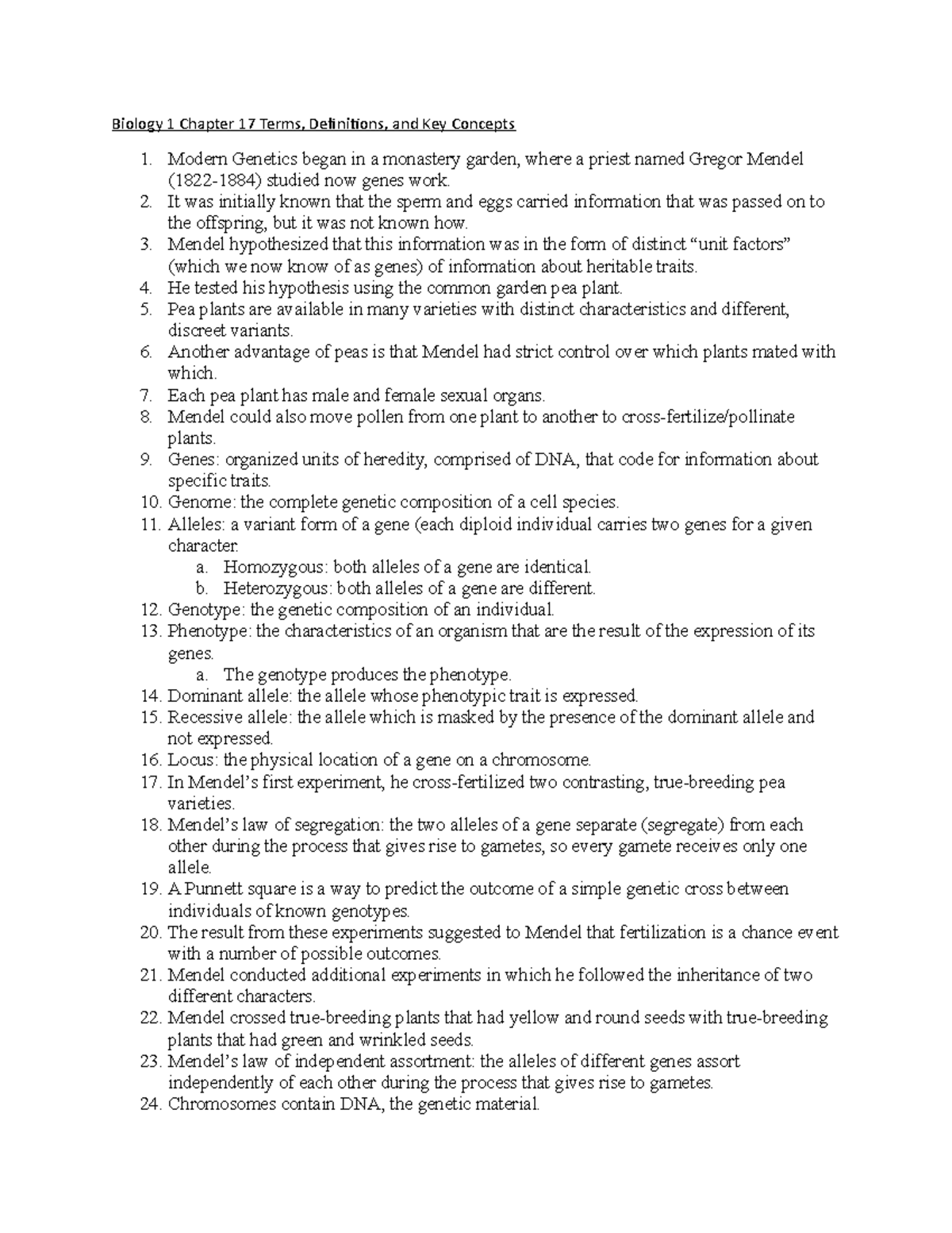 Biology 1 Chapter 17 Terms - Biology 1 Chapter 17 Terms, Definitions ...