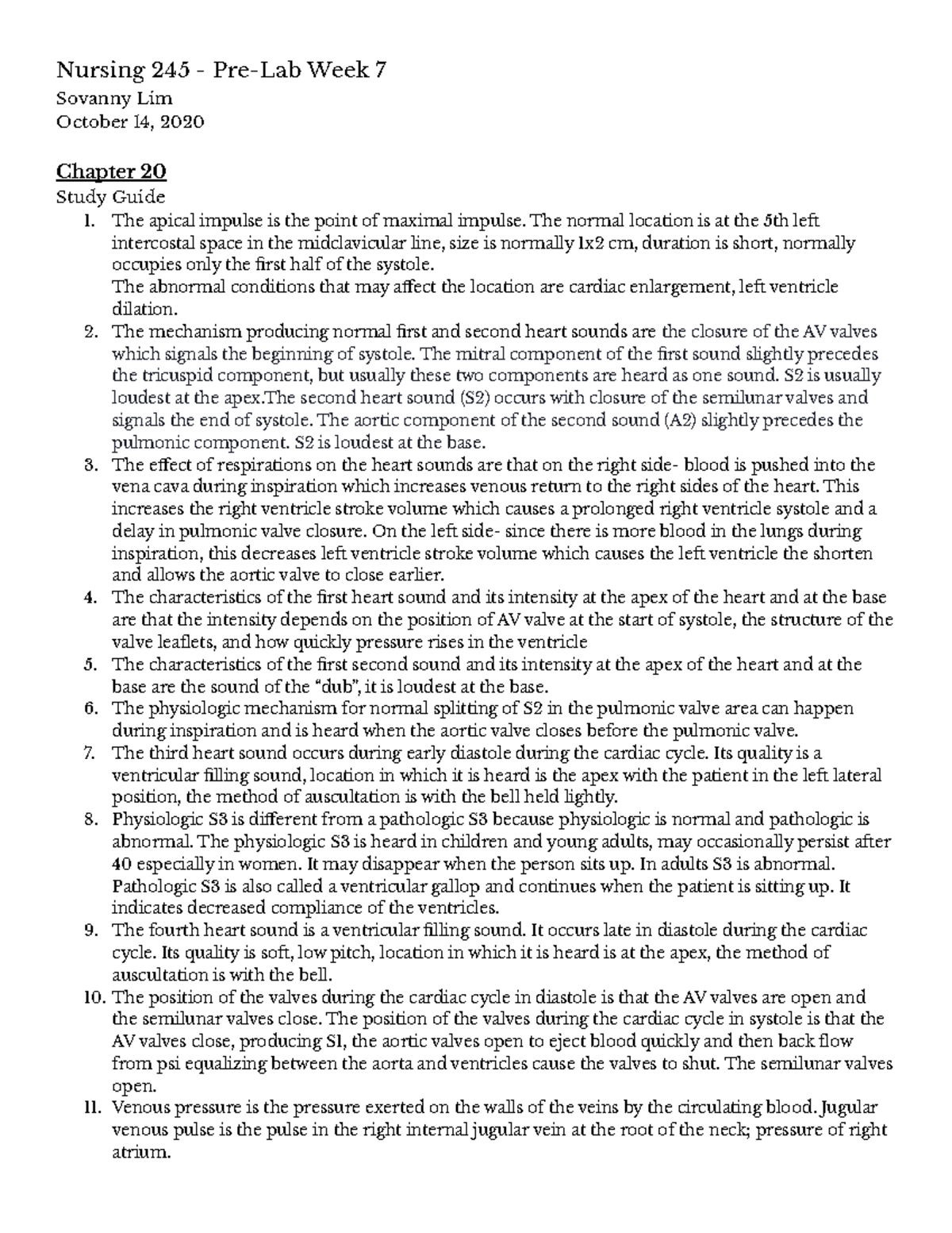 Pre-Lab Week #7 - Pre-Lab Week #7 - Nursing 245 - Pre-Lab Week 7 ...
