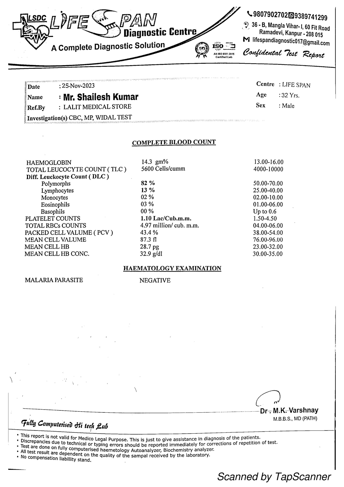 Medical reports - biology - Scanned by TapScanner Scanned by TapScanner ...