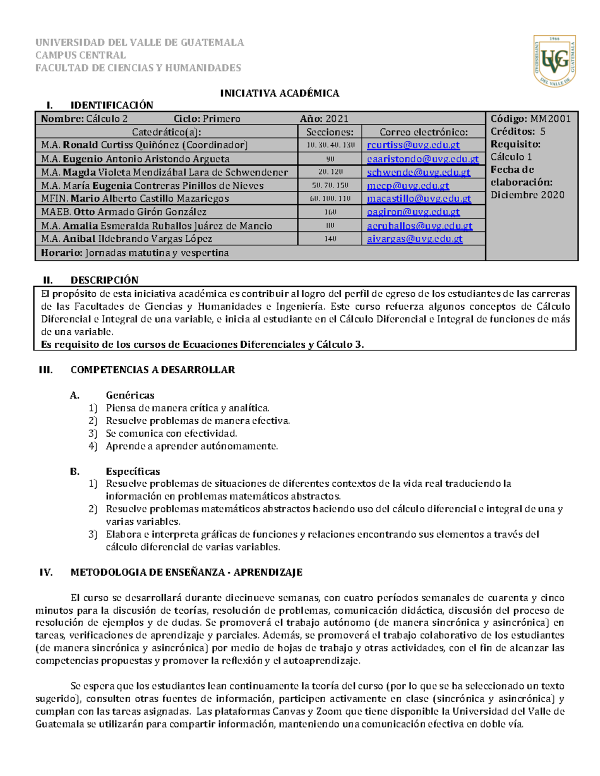 Programa C2 2021 extraordinario profesional - UNIVERSIDAD DEL VALLE DE ...