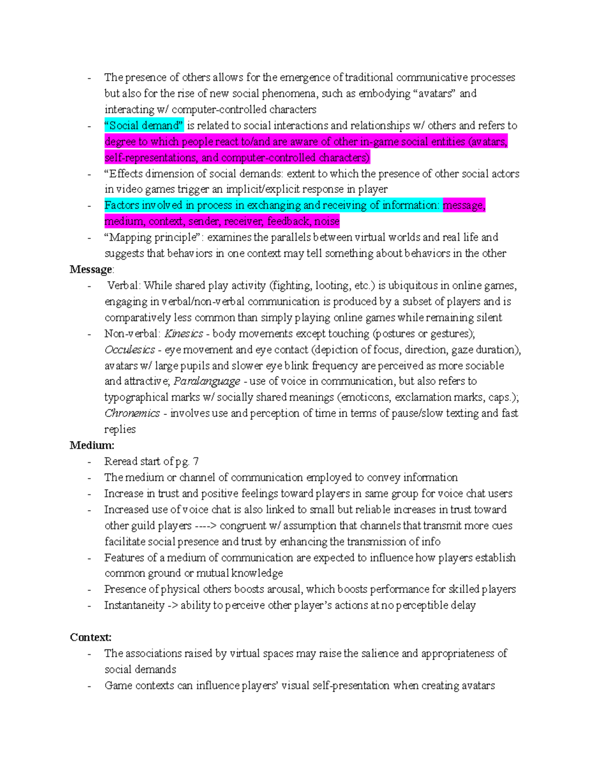 Pena Paper Notes - CMN176 - The presence of others allows for the ...