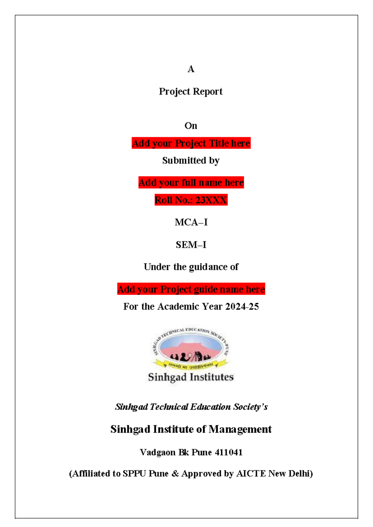 Project Report Format - A Project Report On Add your Project Title here Submitted by Add your ...