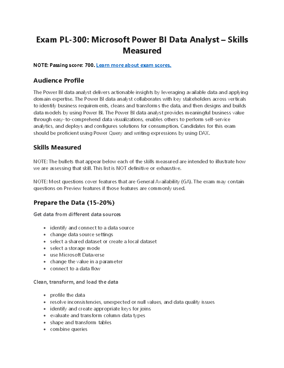 Exam pl 300 microsoft power bi data analyst skills measured - Exam PL-300: Microsoft Power BI ...