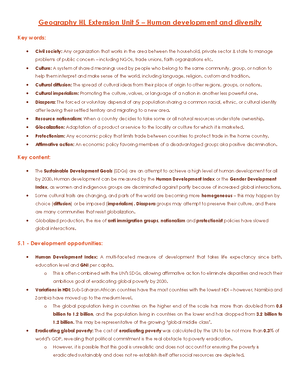 Geography HL Extension Unit 4 Review - Geography HL Extension Unit 4 ...