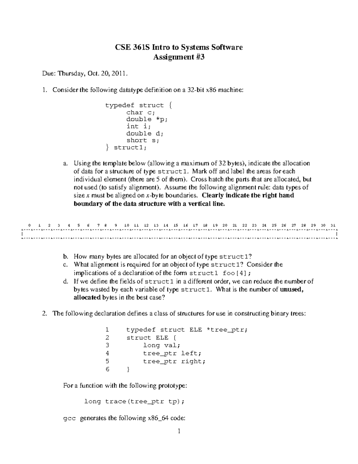 CSE361S 2011-2012 Assignment 3 - CSE 361S Intro to Systems Software ...