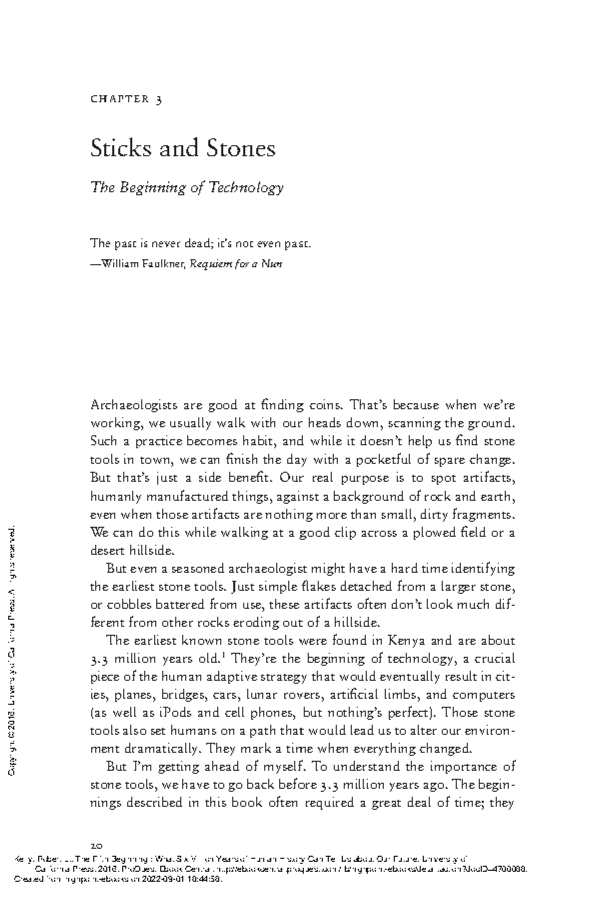 Chapter 3: Sticks and Stones - The Beginning of Technology - Studocu