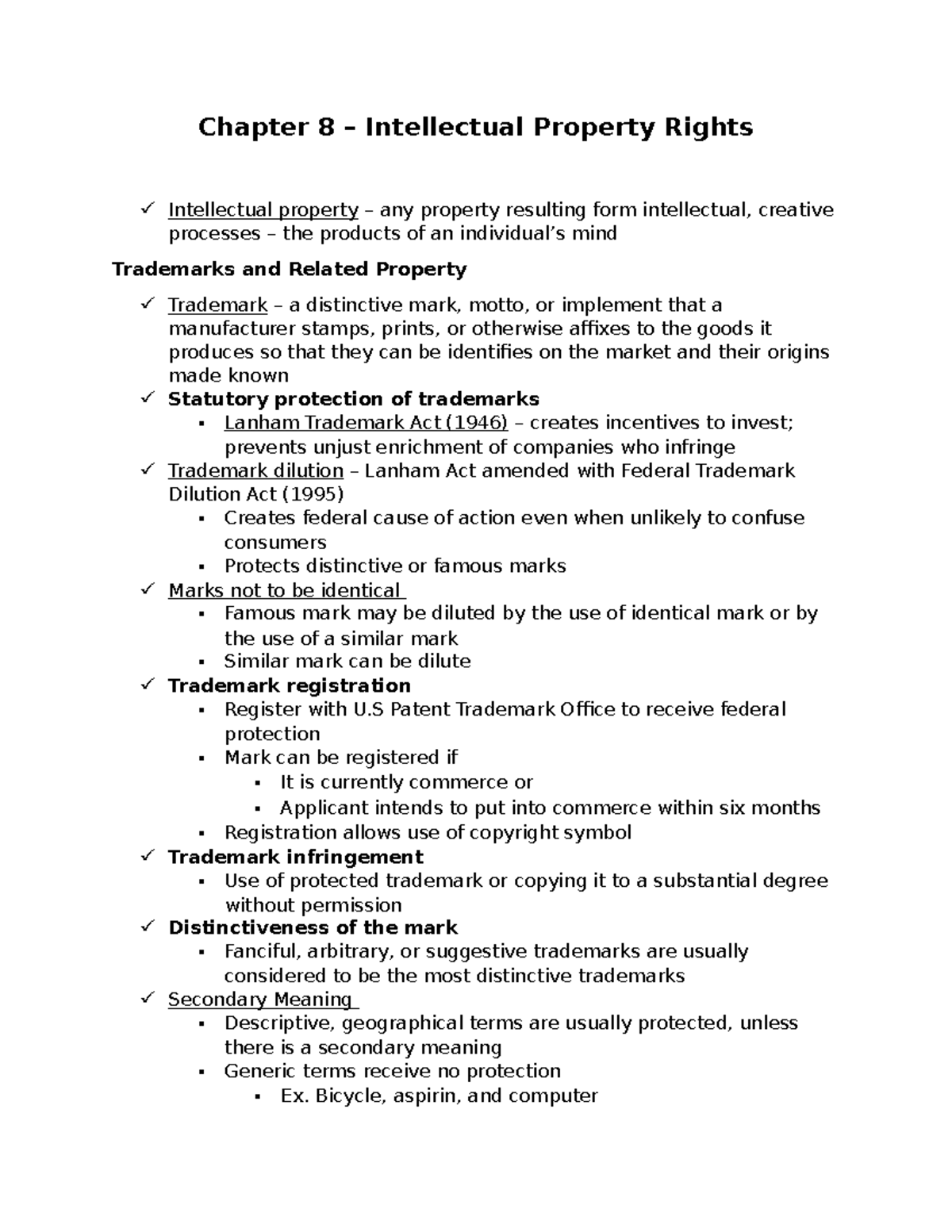 Chapter 8 – Intellectual Property Rights - Chapter 8 – Intellectual ...