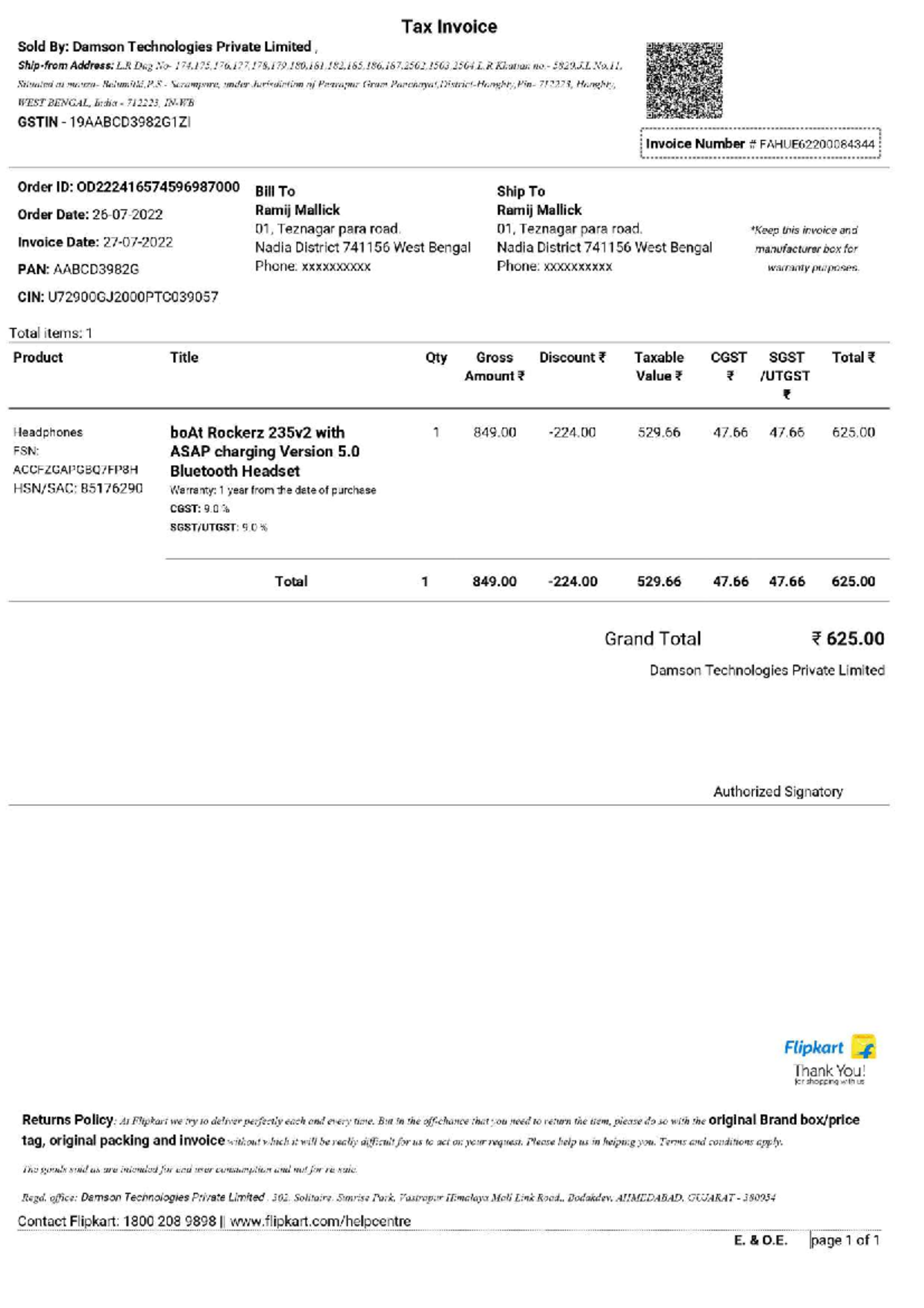 Invoice - Basic Electrical And Electronics Engineering (Power Engg ...